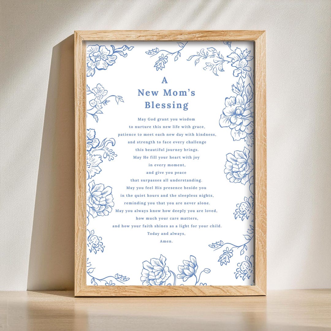 New Mom Blessing Printable | Christian New Mom Gift | Baby Shower ...