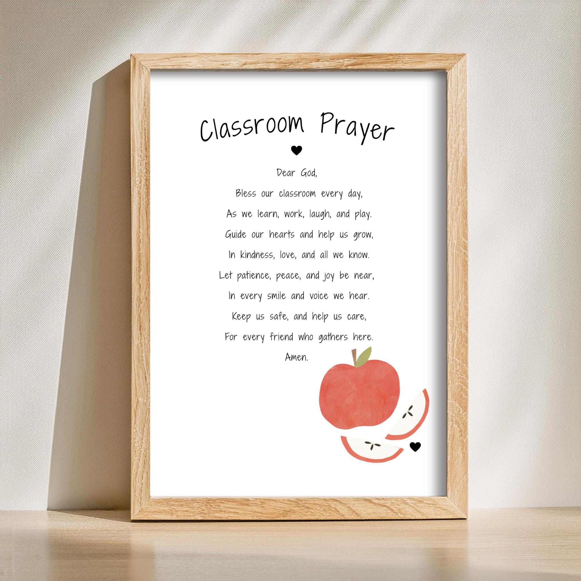 Classroom Prayer Printable Wall Art Christian Classroom Decor Classroom ...