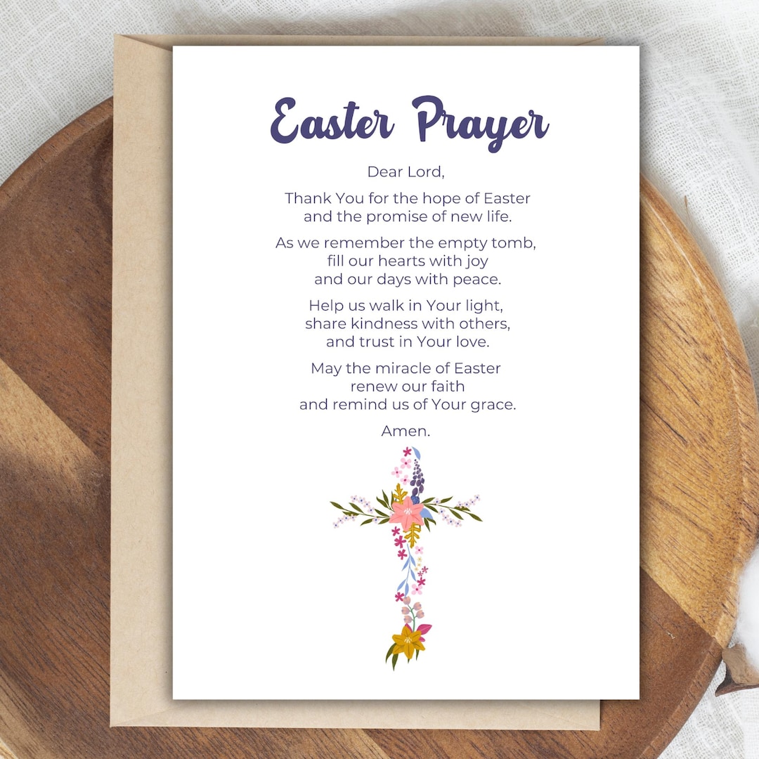 Christian Easter Prayer Card Printable | Religious Easter Card | He is ...