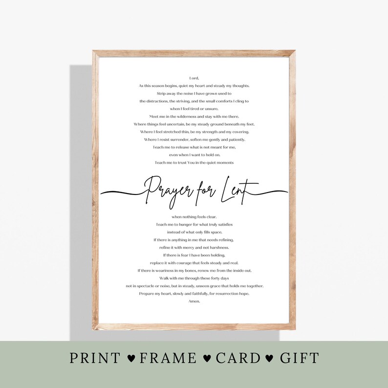 Lent Prayer Printable | Lenten Prayer for Renewal | 40 Day Reflection ...