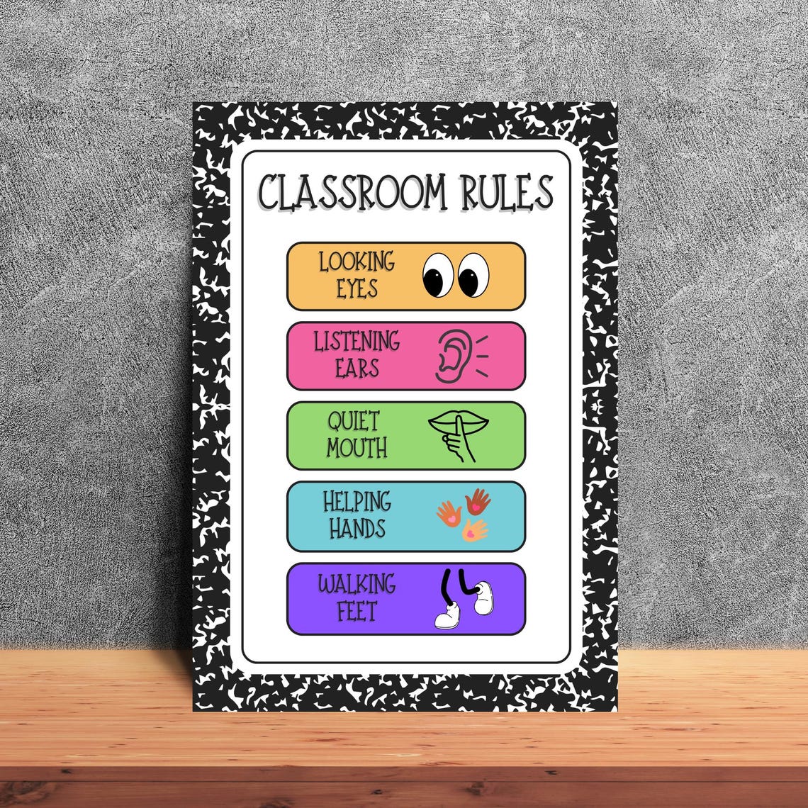 Classroom Rules Poster for Preschool and Kindergarten Prek and ...