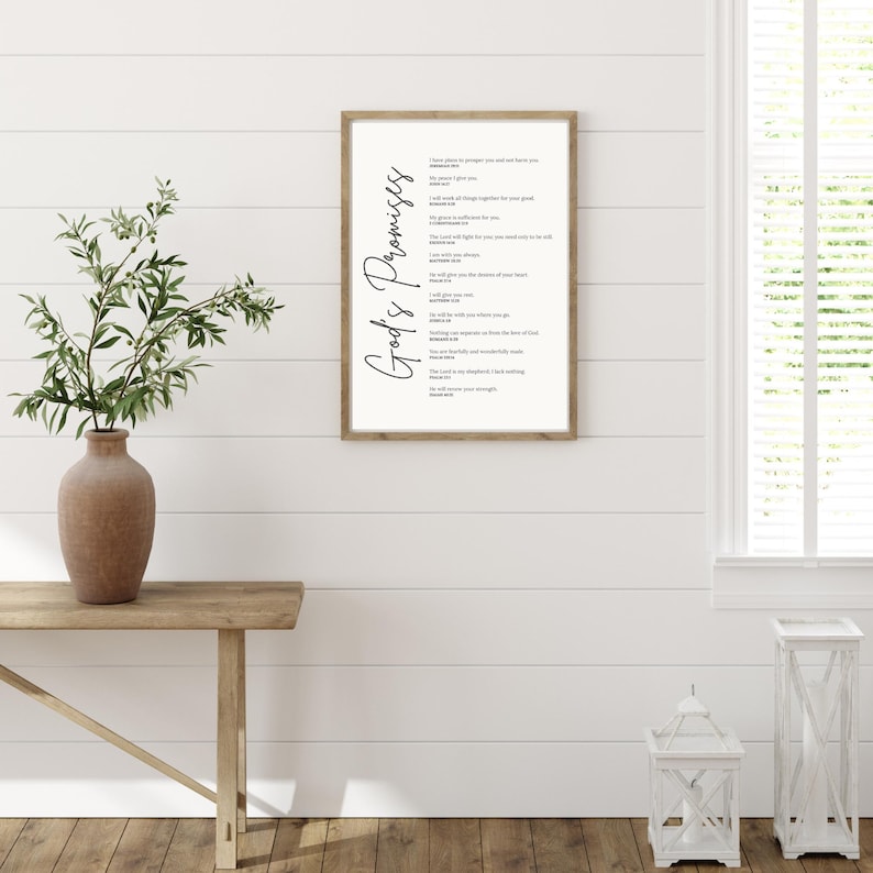God's Promises Printable Poster, Bible Verse Affirmations, the Promises ...