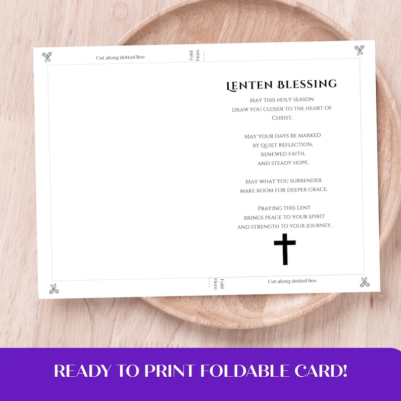 Lenten Blessing Card for Lent Printable | Catholic Lent Devotional ...