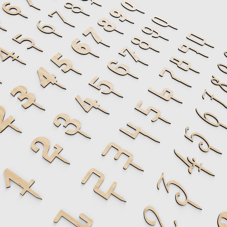 Birthday Cake Topper Numbers, Laser Cut Age Numbers Digital Files - Etsy