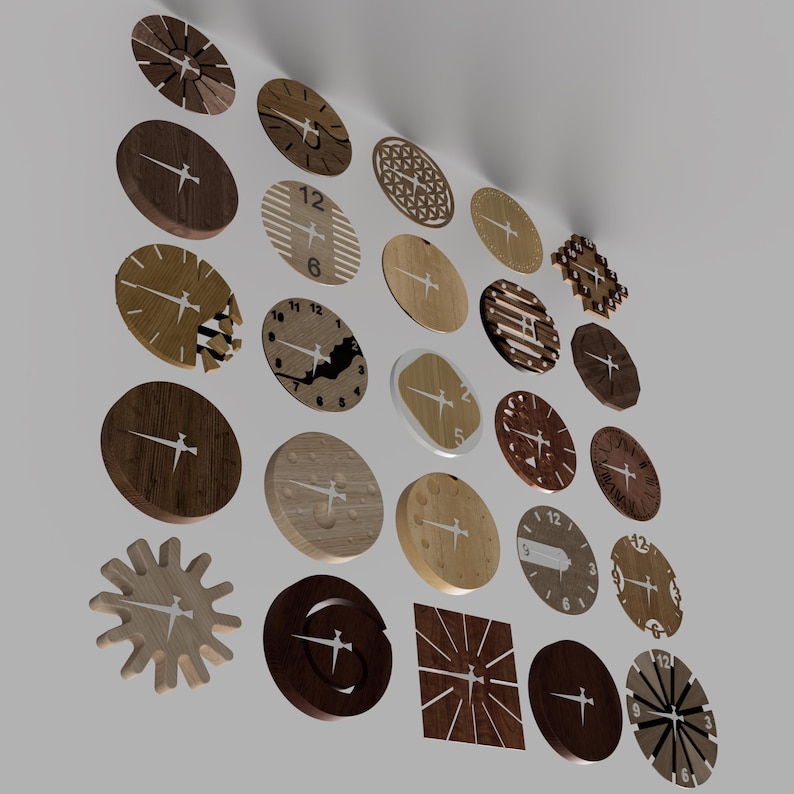 25 Wall Clock Face Templates - Laser Cut & CNC Router Designs Mdf ...