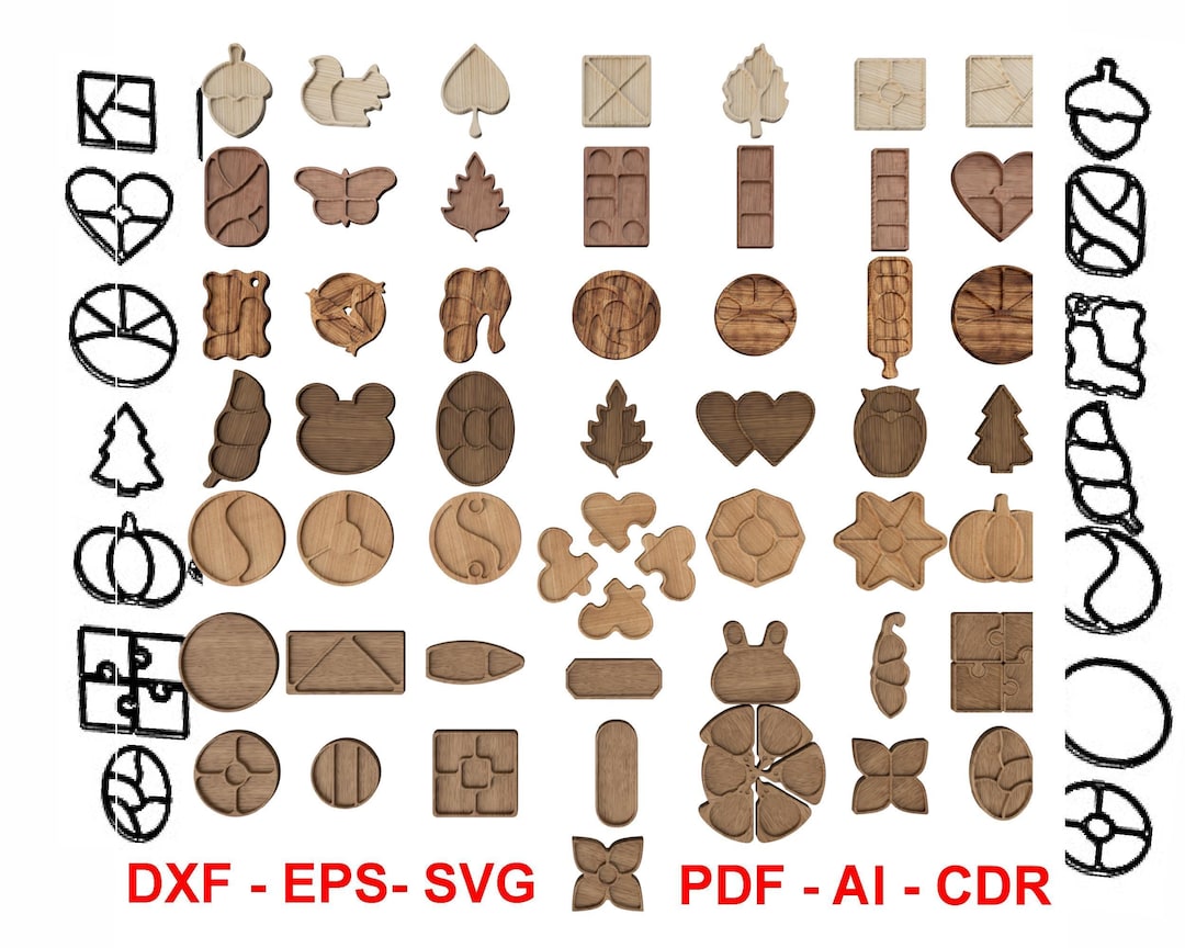 50 Snack Plate & Bowl Template - CNC Router, Hand Router, Engraving ...