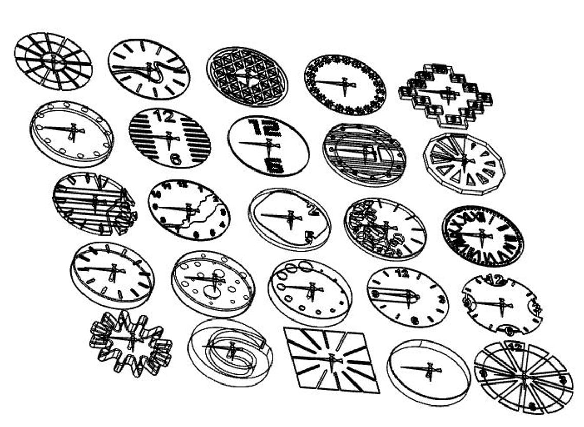 25 Wall Clock Face Templates - Laser Cut & CNC Router Designs Mdf ...