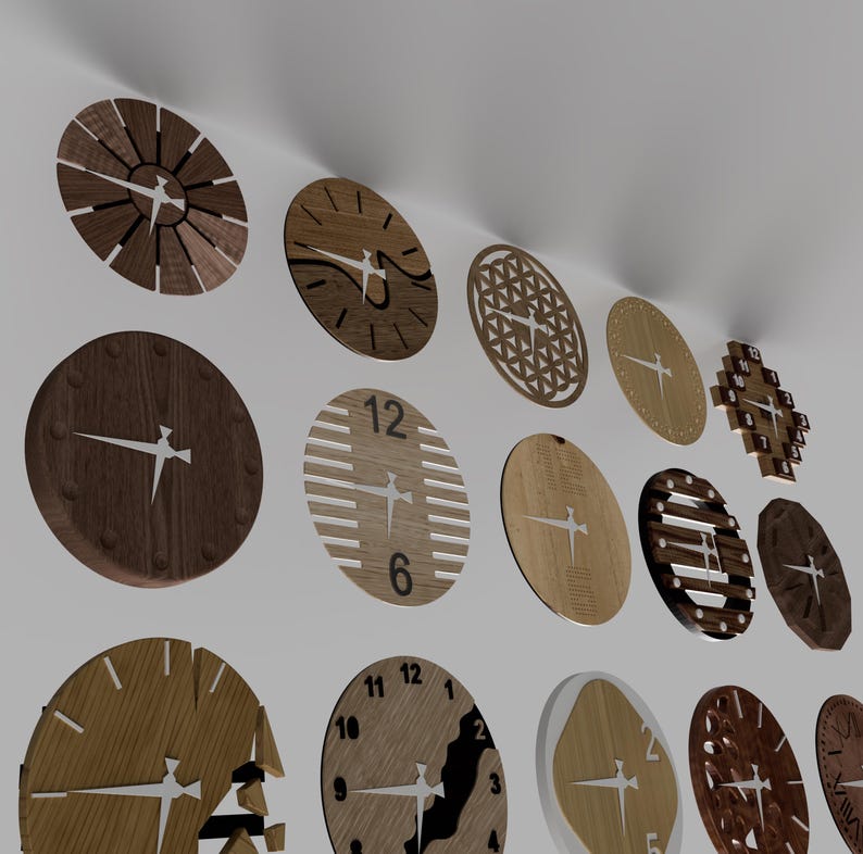 25 Wall Clock Face Templates - Laser Cut & CNC Router Designs Mdf ...