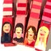 Women Faces Clothespins Hand Painted Magnets Pink and Red - Etsy