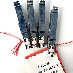 COW CLOTHESPINS Painted Clothespins Cow Magnets Farm Party Theme ...