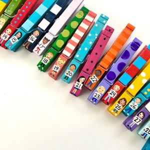 Student Clothespins Hand Painted Numbered Classroom Clothespins ...