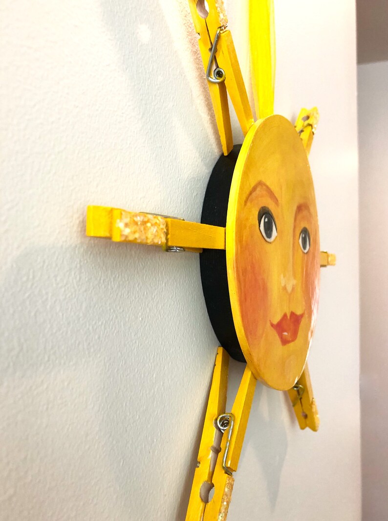 SUN WALL HANGING Photo Holder Sun Face Clothespin Sun Glitter | Etsy