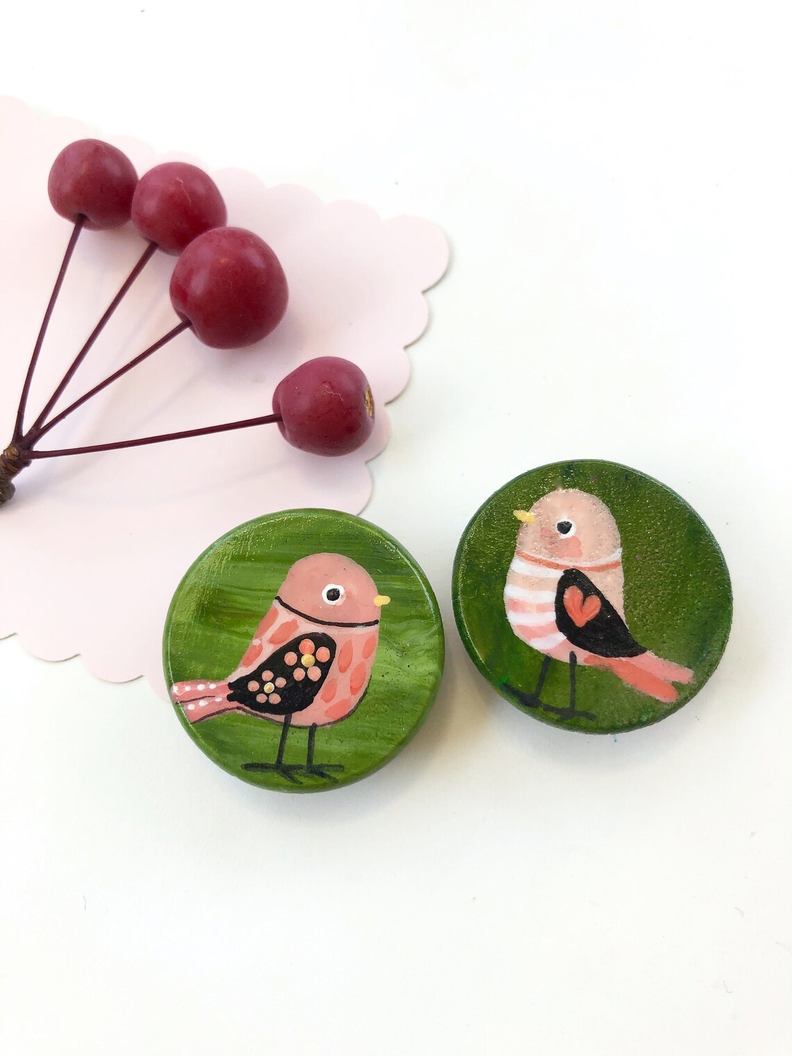 BIRD Magnets Hand Painted Magnet Set Tiny Painting One of a - Etsy