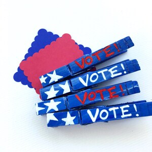 VOTE Clothespin Election Day Magnet Voting Button Democratic Party Make ...