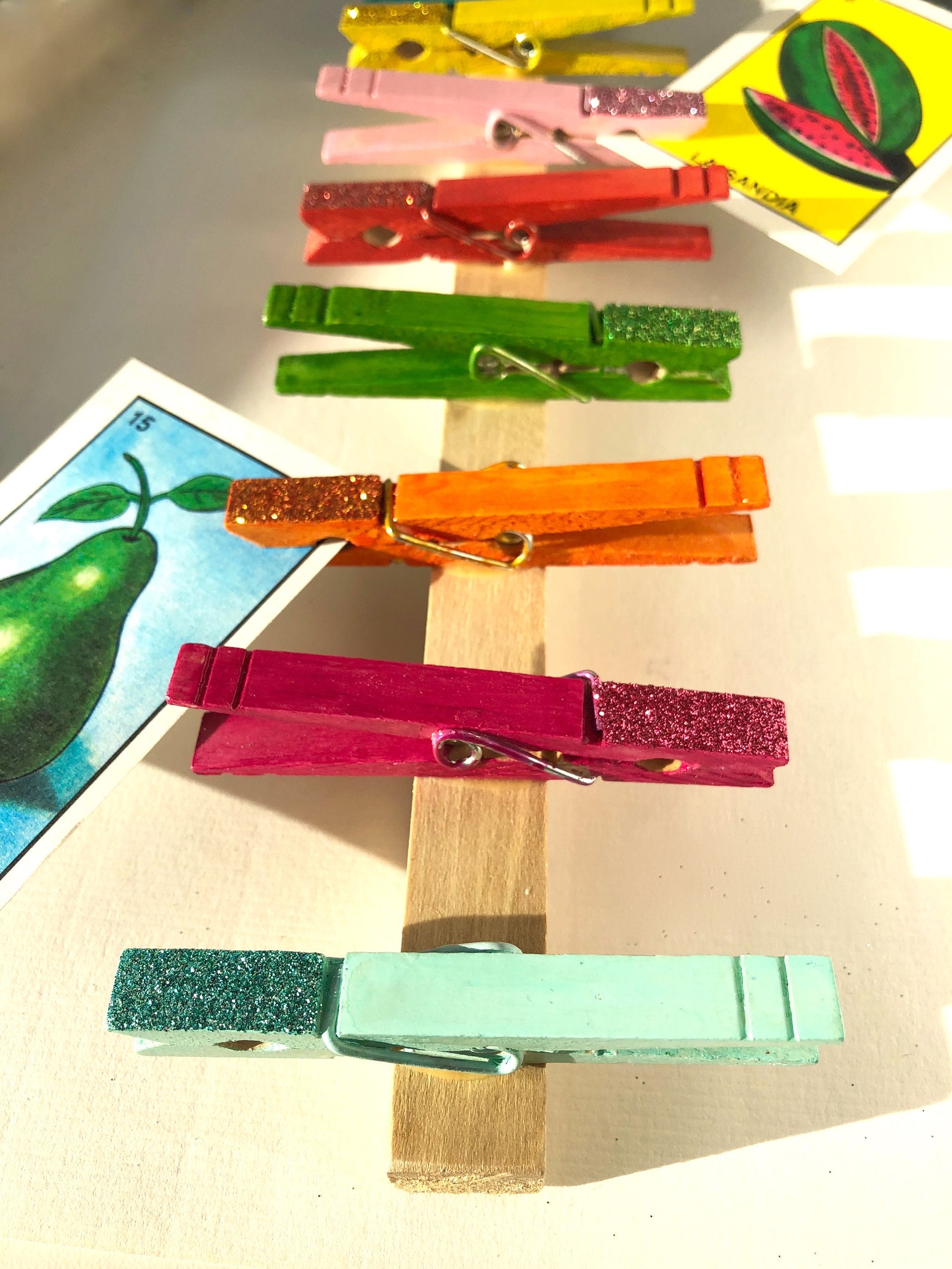 CLOTHESPIN Display Rack Hand Painted Glitter Clothespin Photo - Etsy