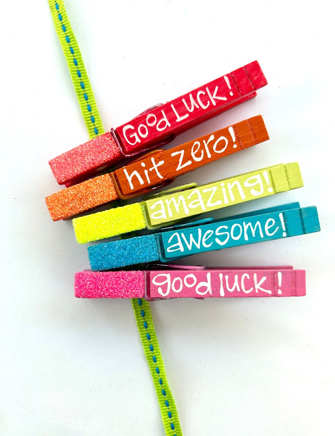 Cheerleading Clothespins Painted Cheer Pins Glitter Magnets Cheer Athletics Cheer Competition ...