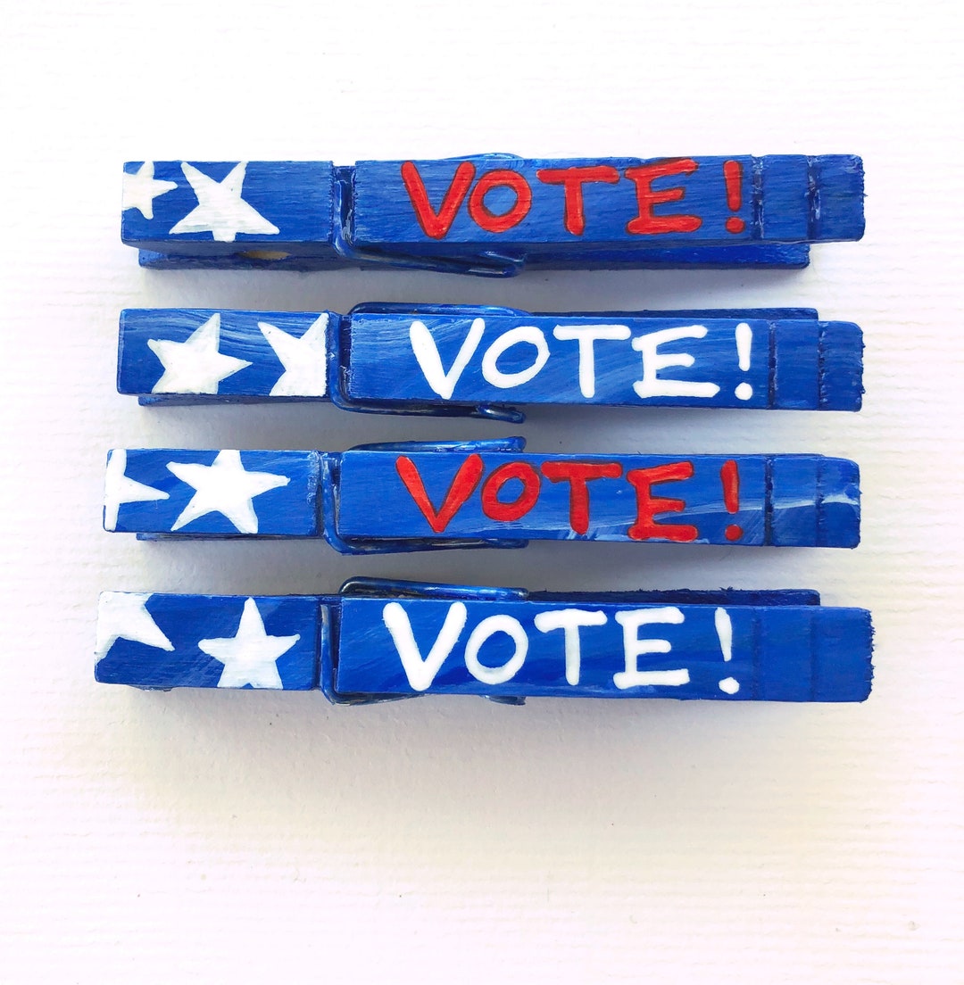 VOTE Clothespin Election Day Magnet Voting Button Democratic Party Make ...