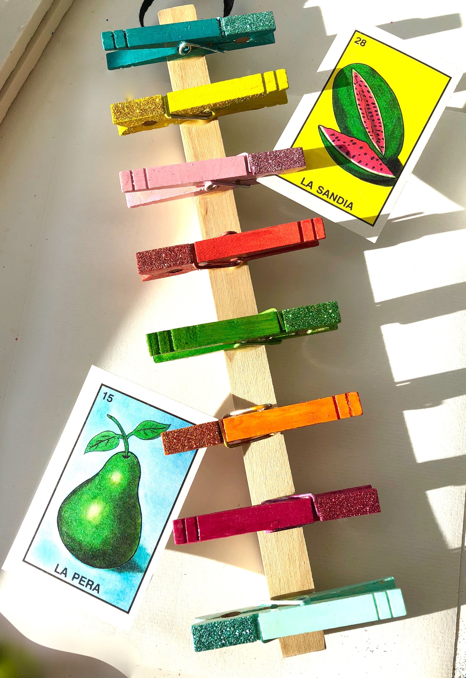 CLOTHESPIN Display Rack Hand Painted Glitter Clothespin Photo - Etsy