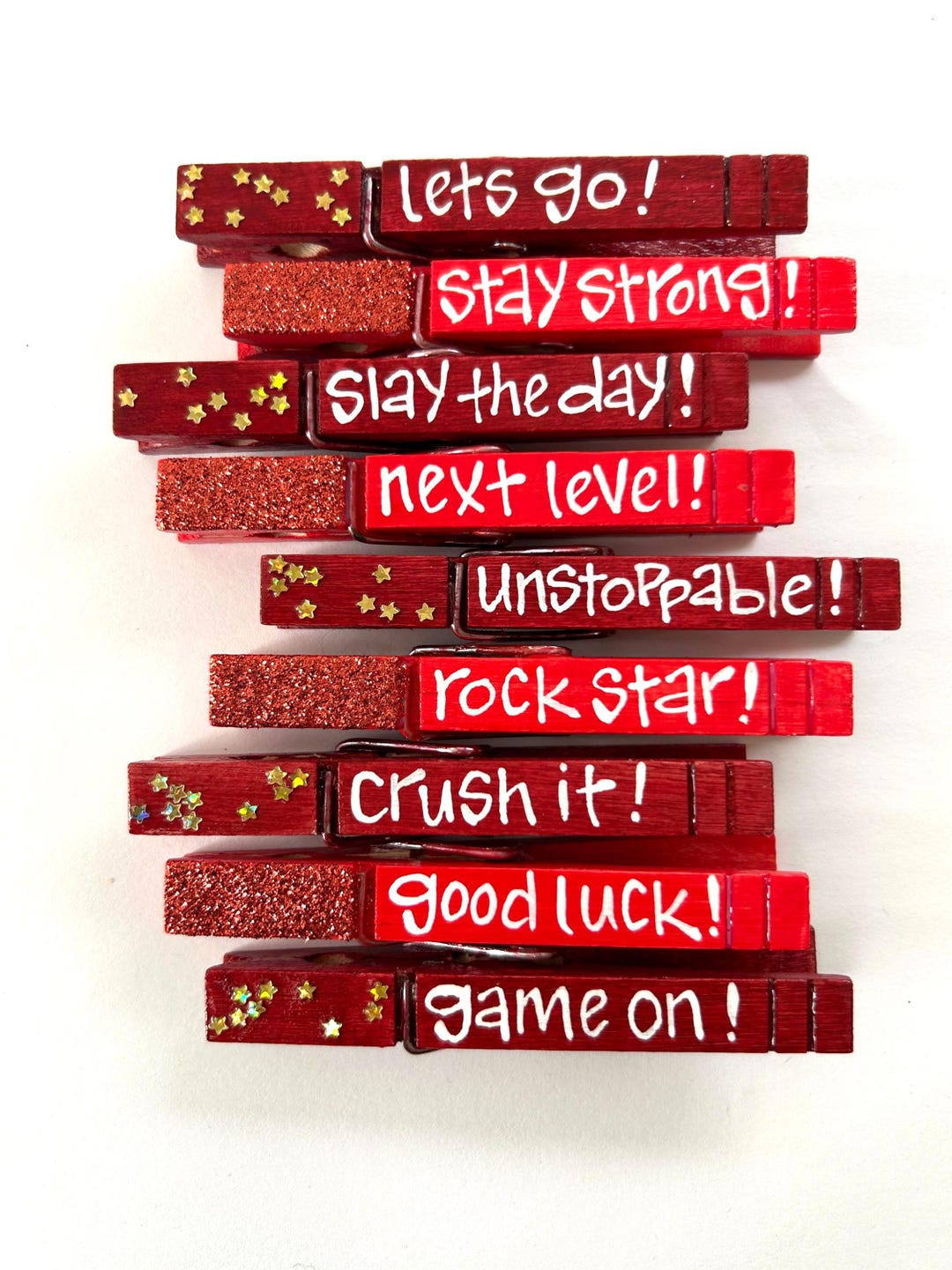 Volleyball Clothespins Hand Painted Cheerleading Pins Sport Clips Gold ...