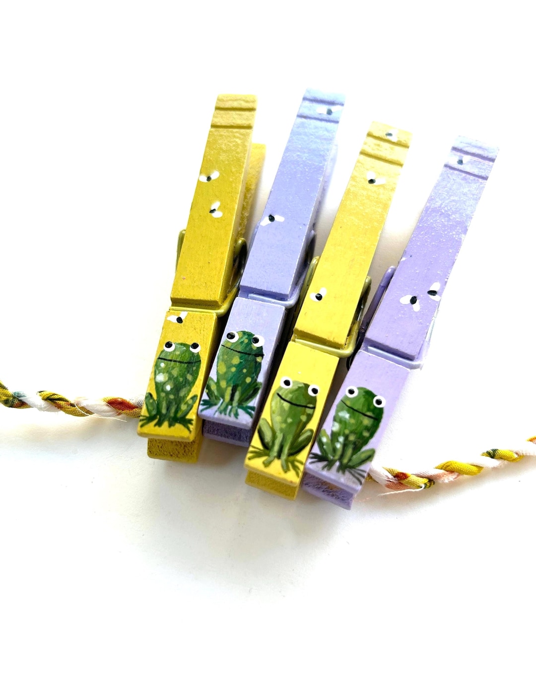 Hand Painted Frog Clothespins: Party Favors, Photo Holders, Magnets ...