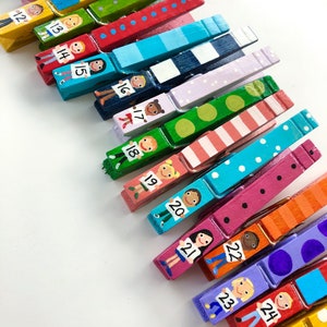 Student Clothespins Hand Painted Numbered Classroom Clothespins ...