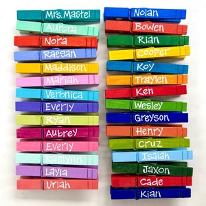 Student Classroom Clothespins Hand Painted Personalized Kids Artwork ...