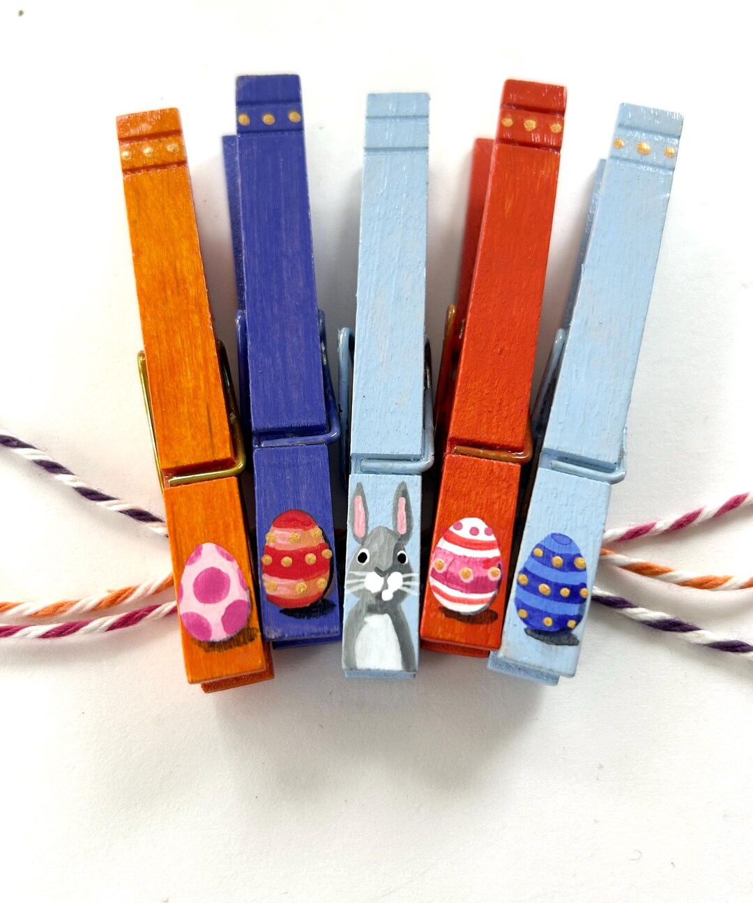 Easter Clothespins Easter Bunny Painted Eggs Easter Basket Stuffer ...