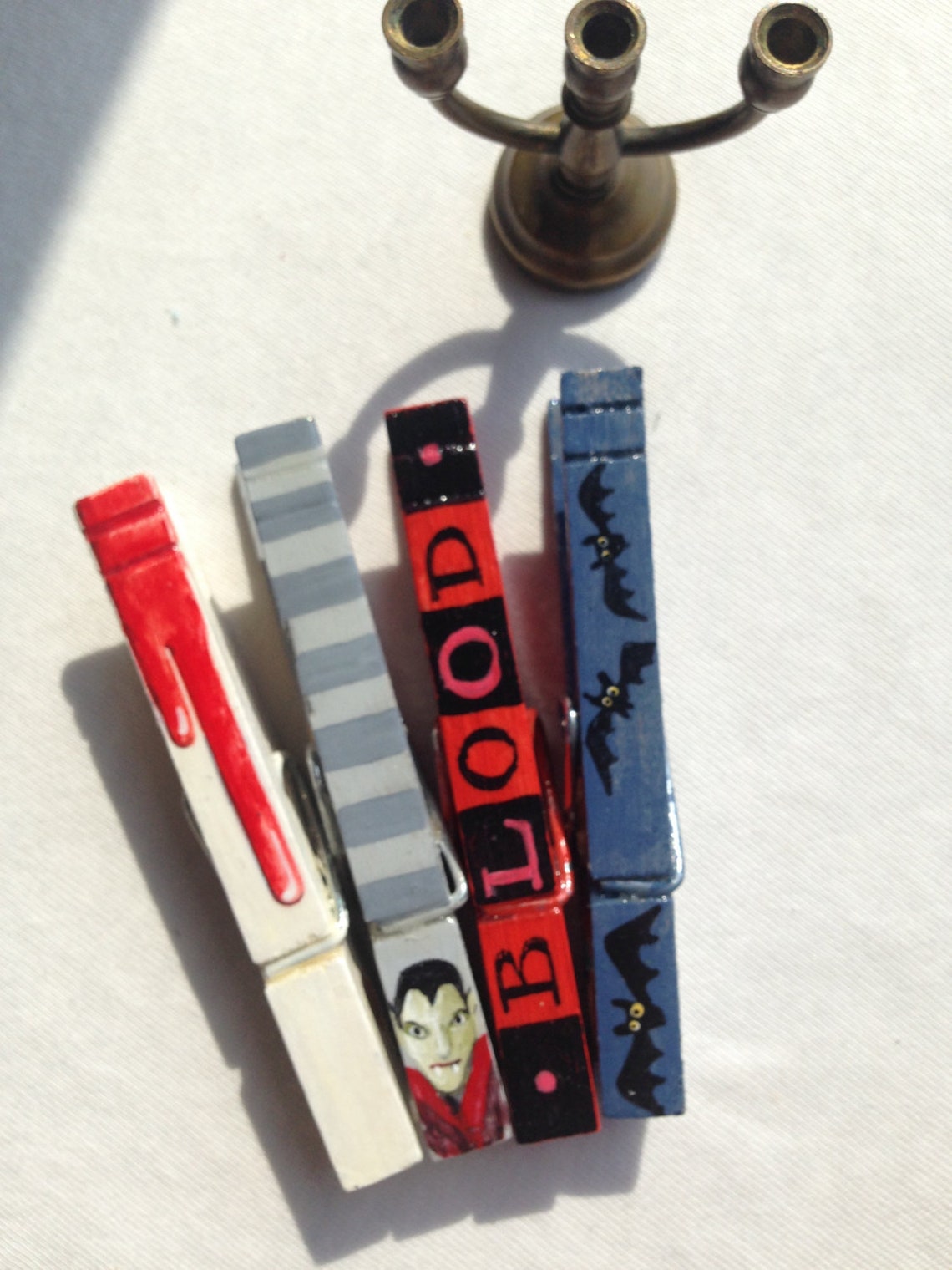 VAMPIRE BLOOD painted magnetic clothespin set bats dripping | Etsy