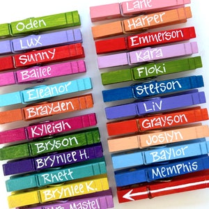 Student Classroom Clothespins Hand Painted Personalized Kids Artwork ...