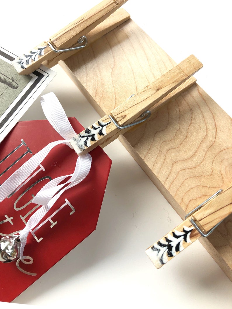 Winter Trees Clothespin Rack Painted Wooden Organizer Rack | Etsy