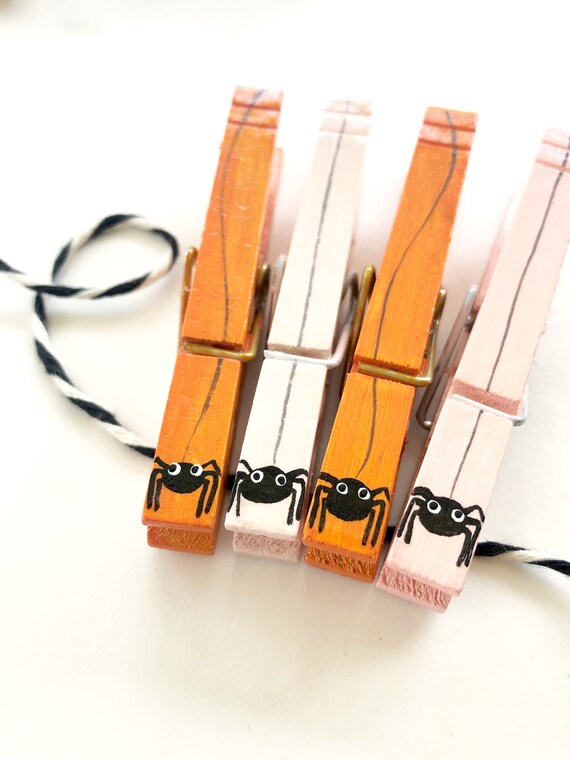 SPIDER Clothespins Treat Bag Topper Halloween Decor Treat Bag - Etsy