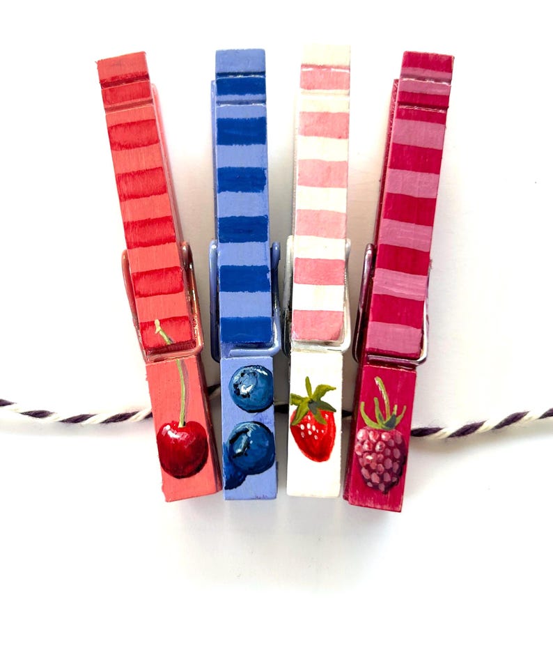 Fruit Clothespin Magnets Hand Painted Gift Fruit Chip Clip - Etsy