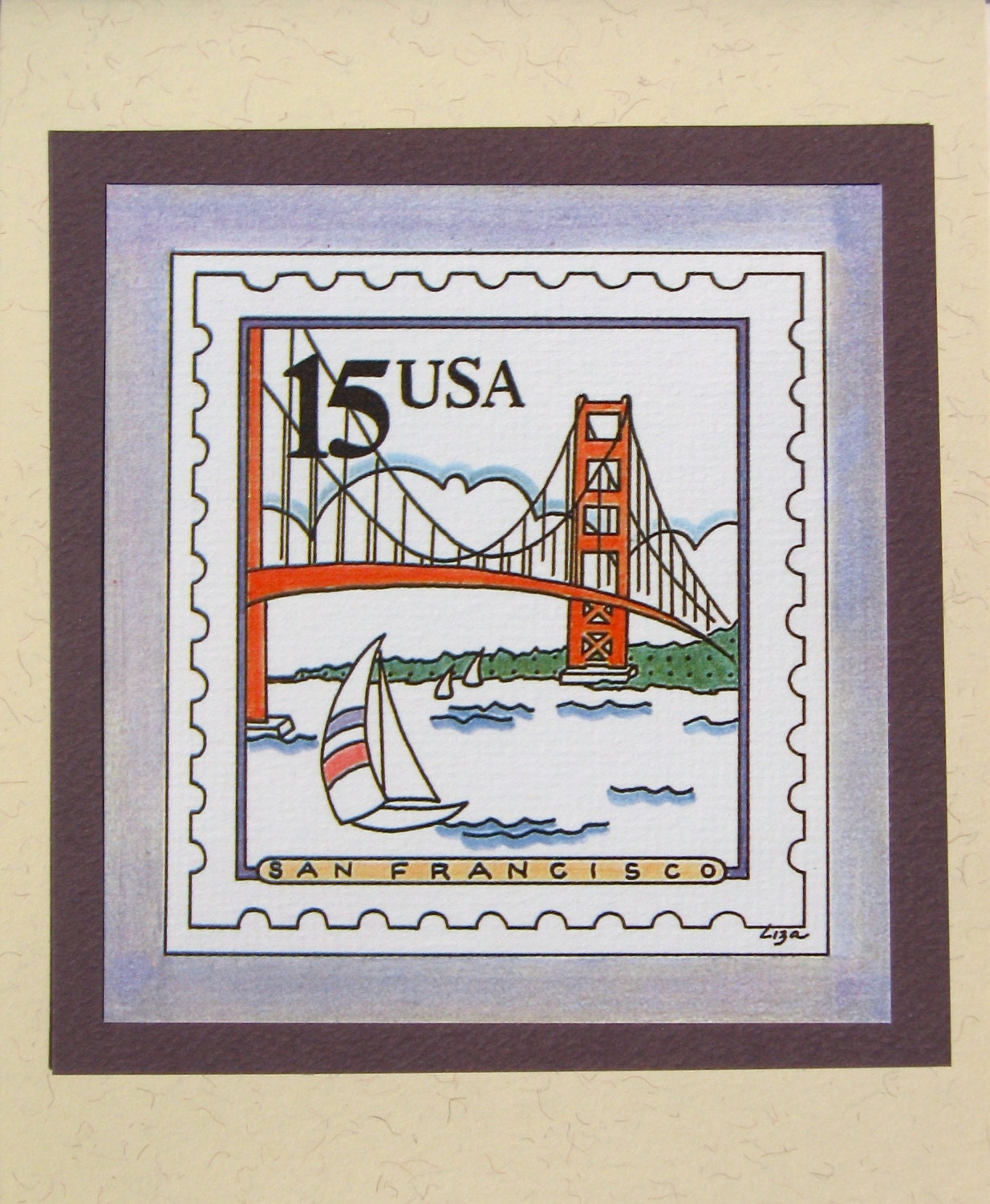 SAN FRANCISCO Note Cards Old Postage Stamp San Francisco - Etsy