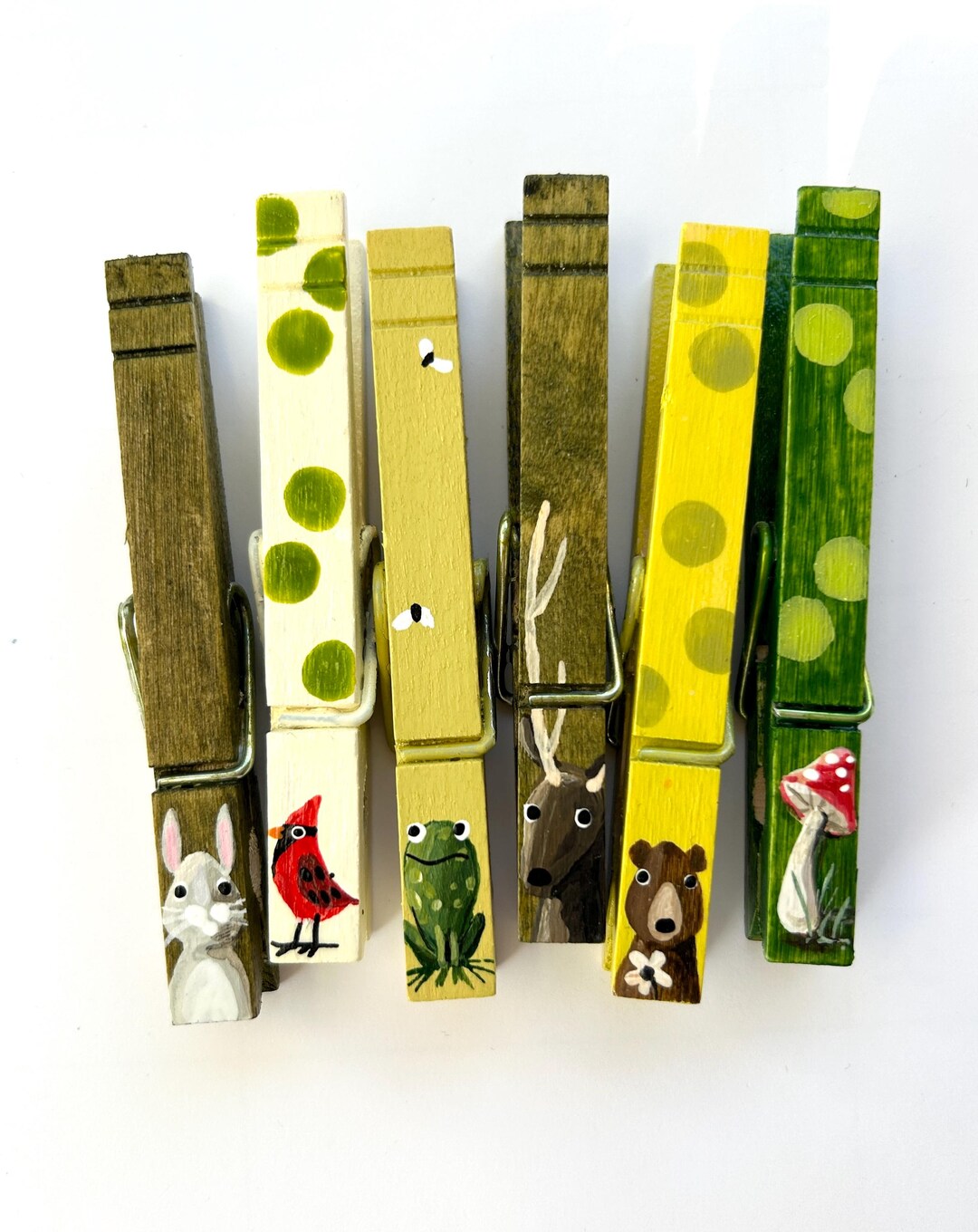 WOODLAND CLOTHESPINS Painted Clothespin Woodland Baby Nursery Deer ...