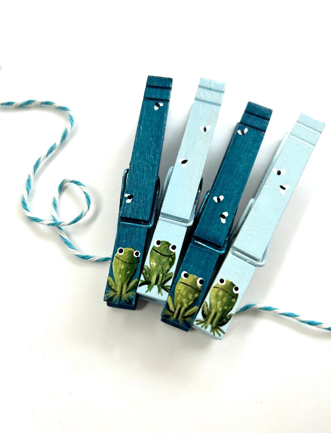Frog Clothespins Hand Painted Frog Magnets Frog Party Favors Photo ...
