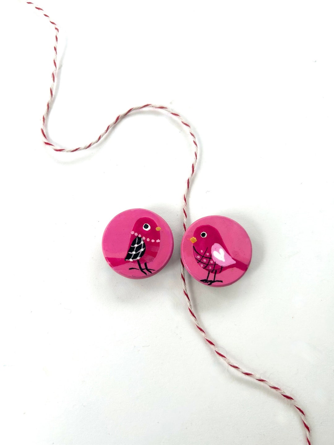 BARBIE BIRD Magnets Hand Painted Magnet Set Tiny Painting One of a Kind ...