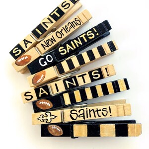 New Orleans Saints Clothespin Magnets: Football Party Favors - Set of 8 ...