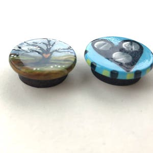 TREE & SCREWY HEART Hand Painted Magnet Set Screwed Unvalentines Day ...