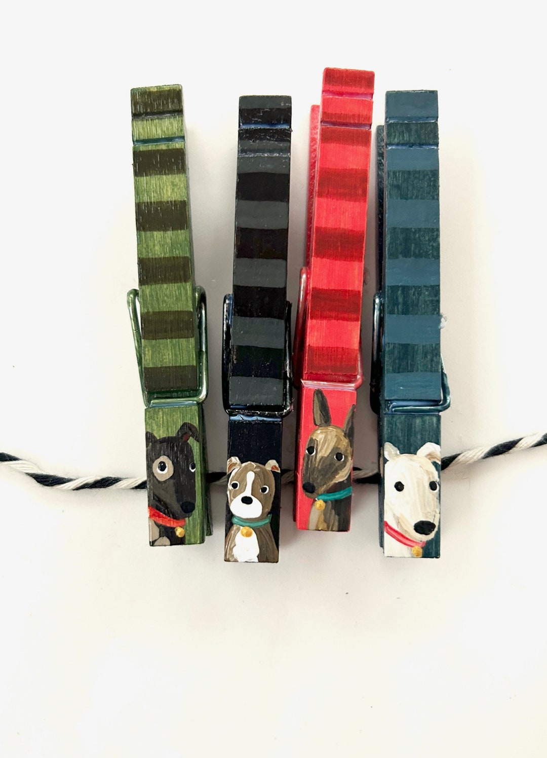 DOG CLOTHESPIN Magnetic Clothespin Dog Party Favor Boston Terrier Black ...