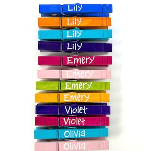 Student Classroom Clothespins Hand Painted Personalized Kids Artwork ...