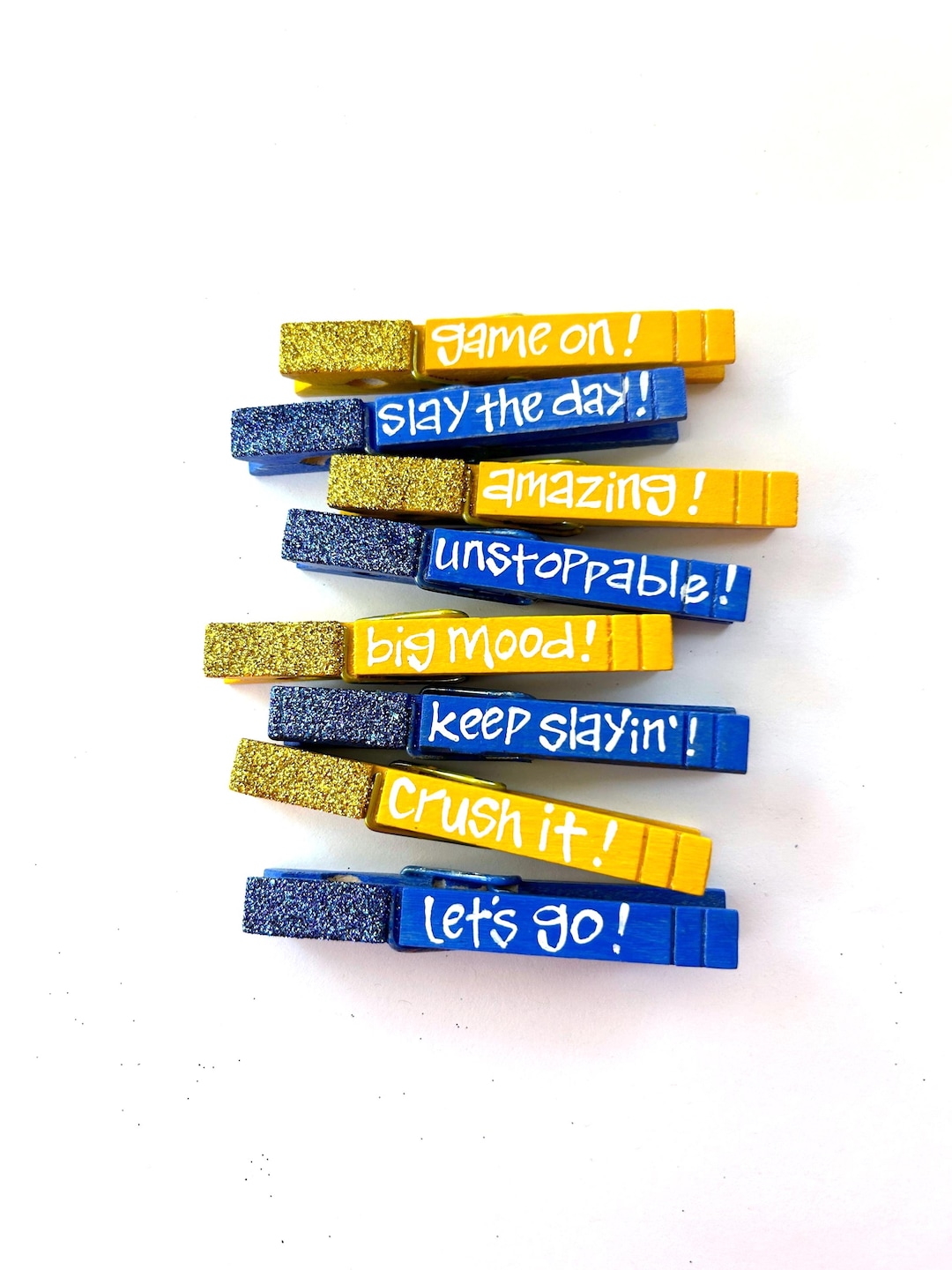 Volleyball Clothespins Hand Painted Cheerleading Pins Girls Sport Clips ...