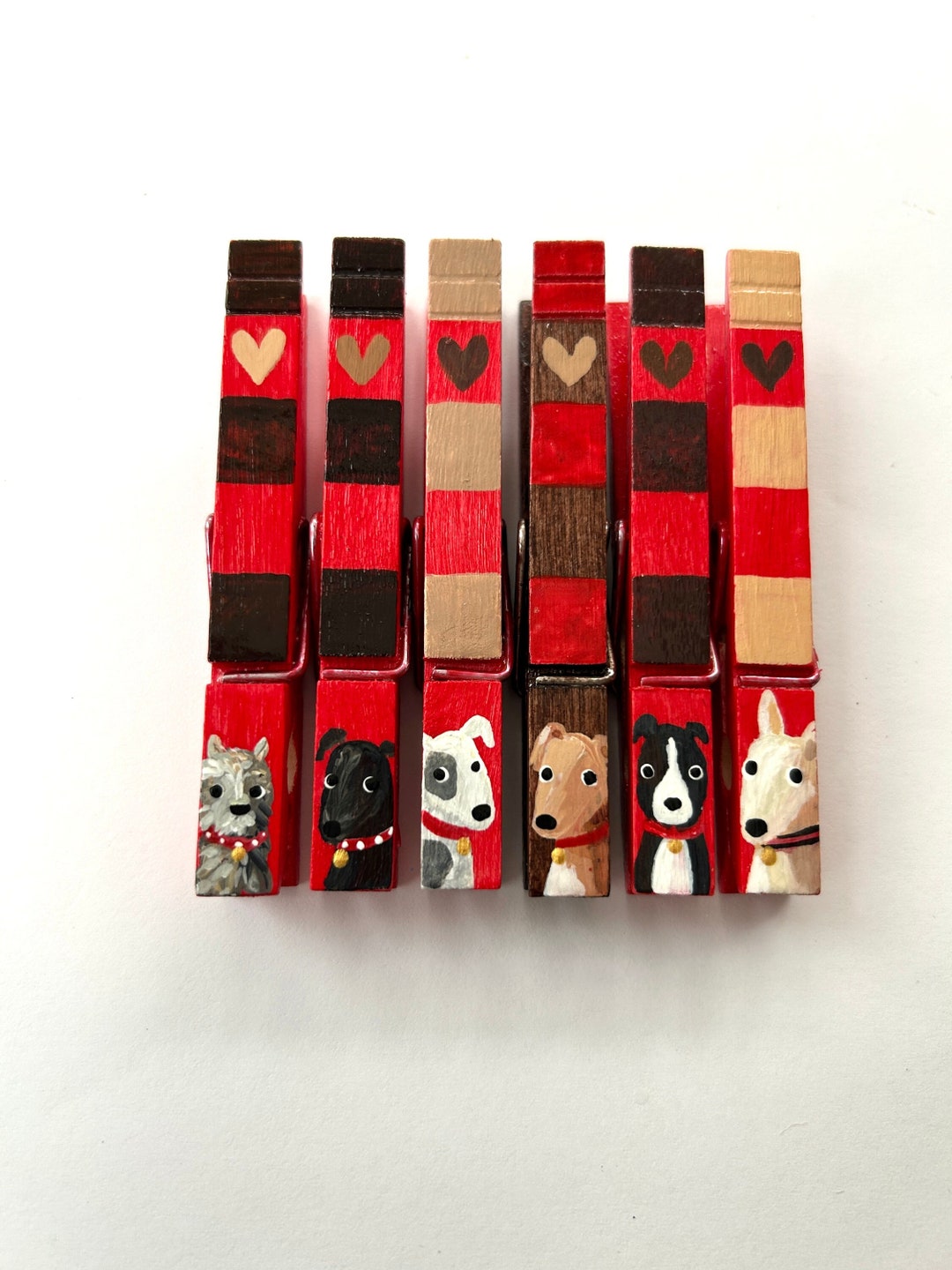 DOG CLOTHESPINS Magnetic Clothespin Dog Party Favor Cute Dogs Dog Lover ...
