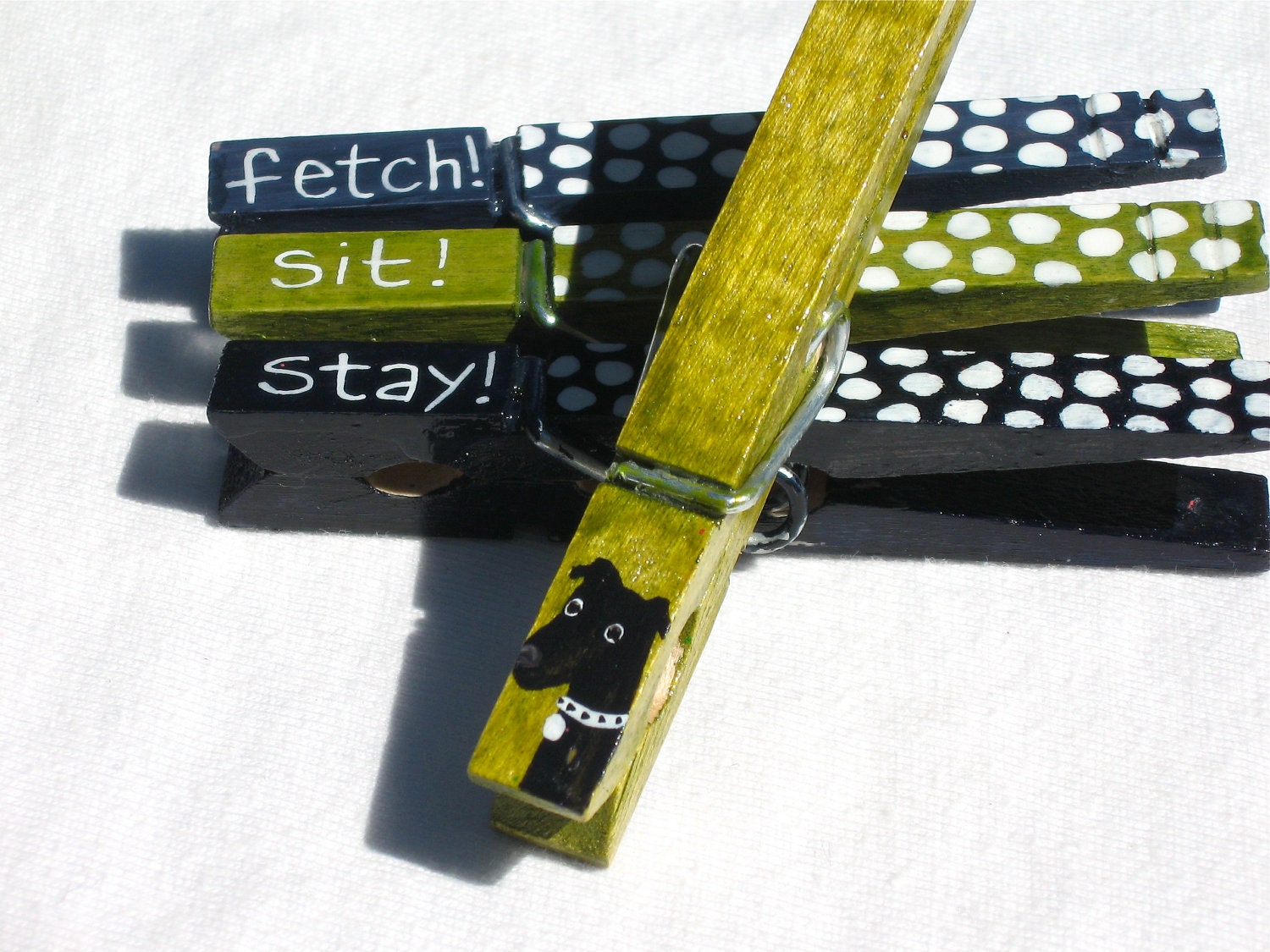 DOG TRICKS CLOTHESPINS Hand Painted Black Lab Dog Trainer Gift - Etsy