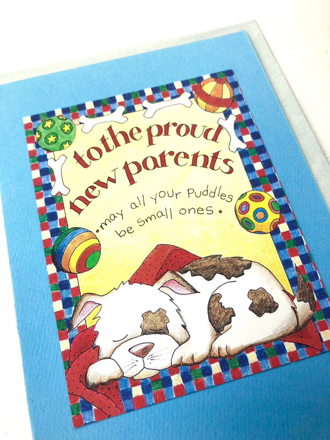 PROUD NEW PARENTS Congratulations New Puppy Owners Blank Greeting Card ...