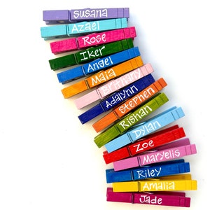 Student Classroom Clothespins Hand Painted Personalized Kids Artwork ...