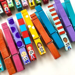 Student Clothespins Hand Painted Numbered Classroom Clothespins ...