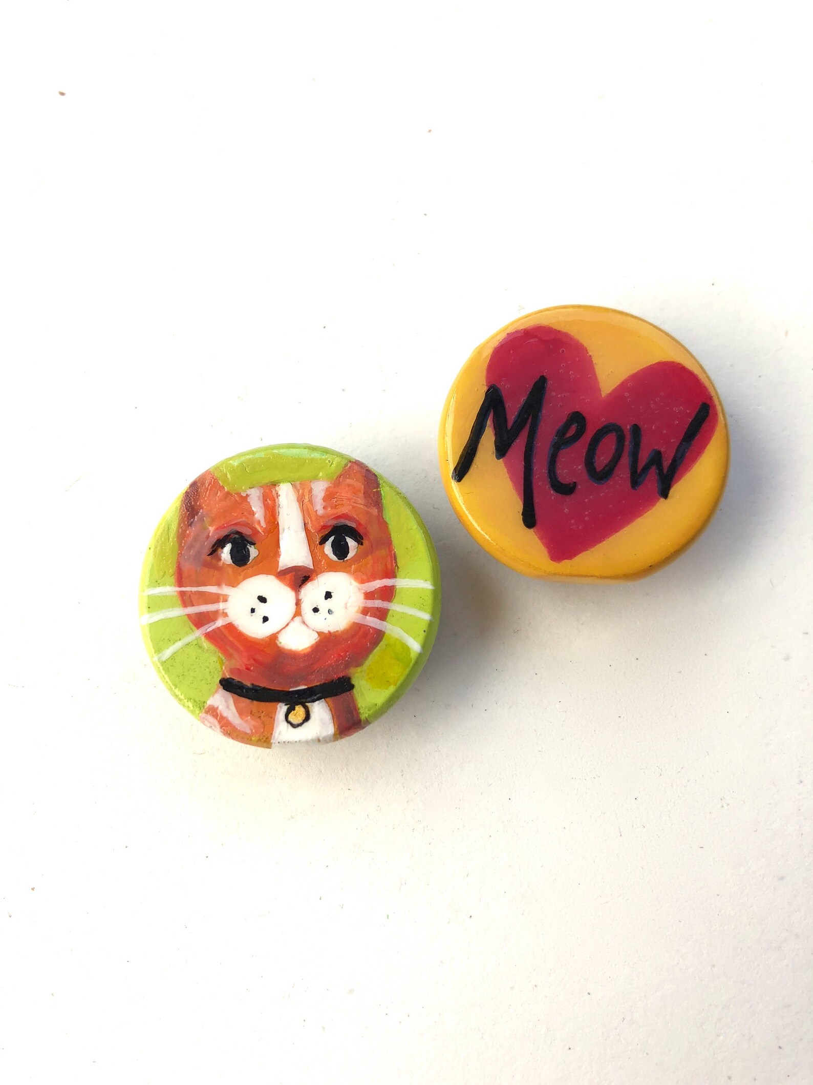 CAT MAGNET Cat's Meow Hand Painted Magnet Set Orange Tabby - Etsy