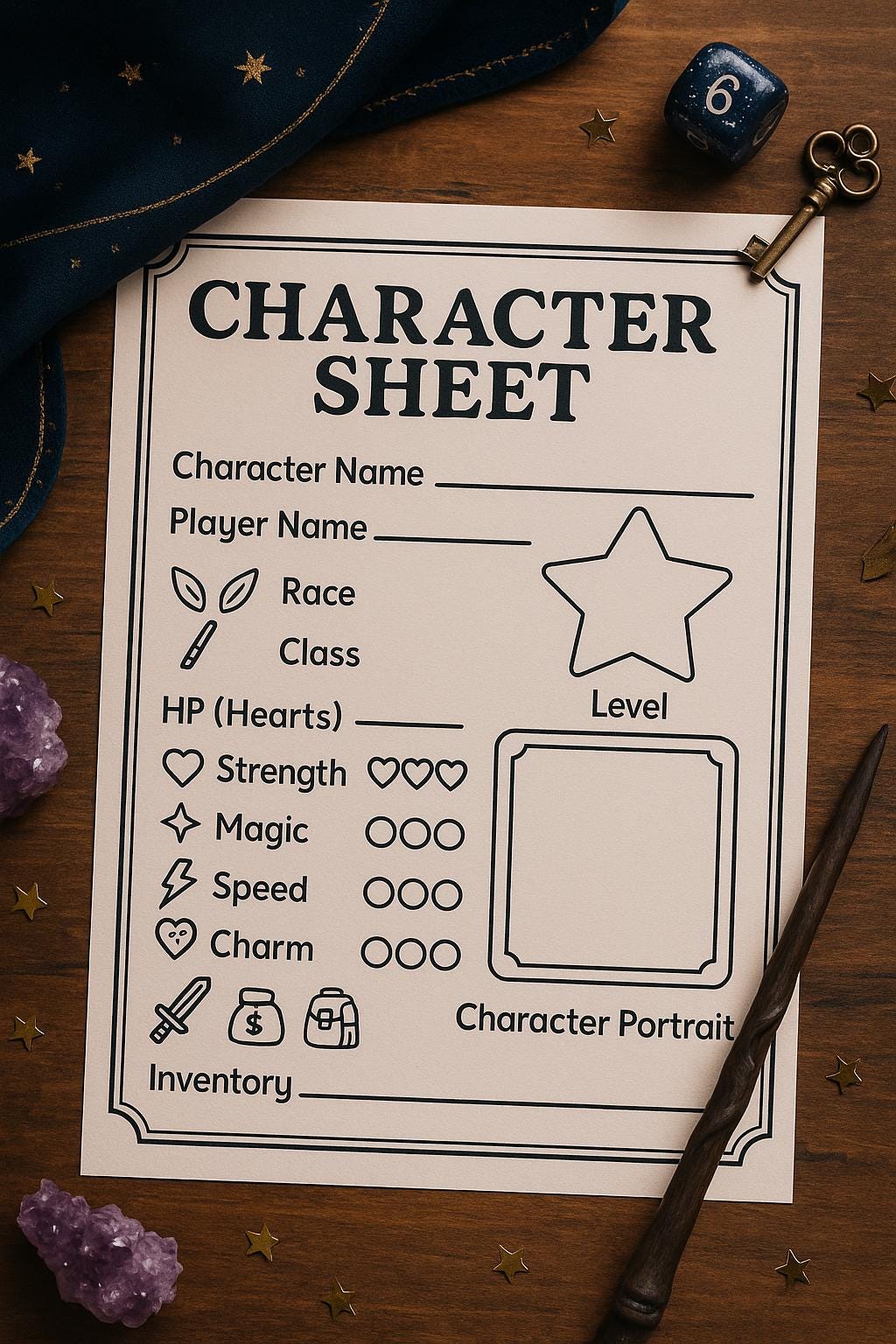 Kids’ Dungeons & Dragons Character Sheet – Printable Digital Download ...
