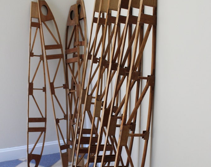 Two Vintage Wooden Model Airplane Wing Ribs - Aviation- Wall Art ...