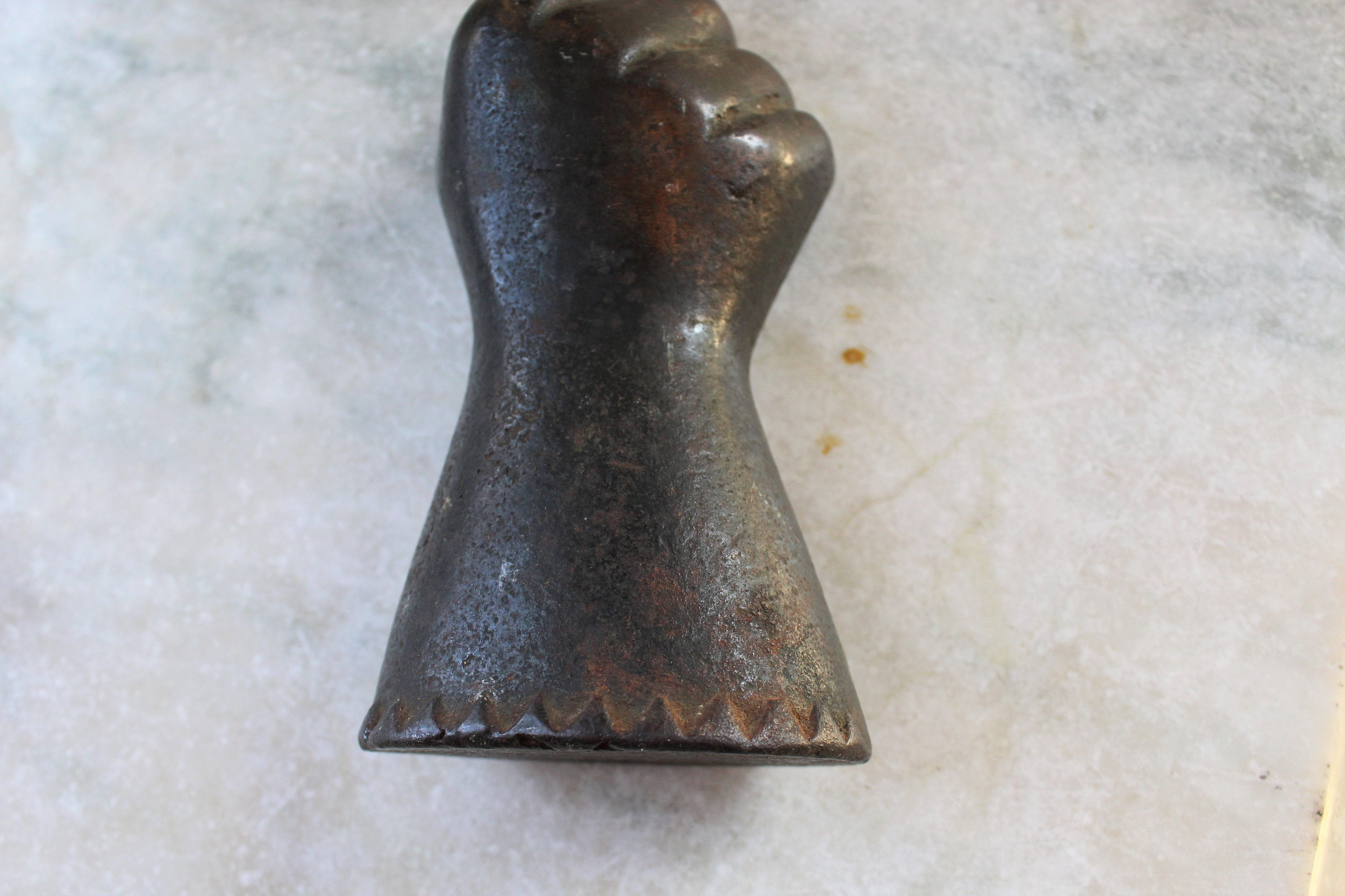Early Cast Iron Gate Weight Hand Fist Garden Gate Weight - Etsy